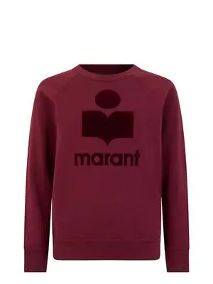 Isabel Marant Étoile Crewneck Sweatshirt With Graphic Logo - Wine Red