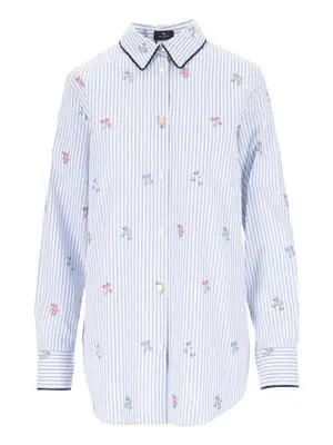 ETRO Etro Floral Jacquard Striped Shirt With Piped Trim