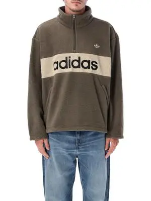 ADIDAS ORIGINALS Half-zip Sherpa Fleece Sweatshirt - Branch