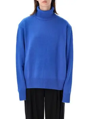 THE FRANKIE SHOP THE FRANKIE SHOP Oversized Turtleneck Sweater With Structured Shoulders Blue
