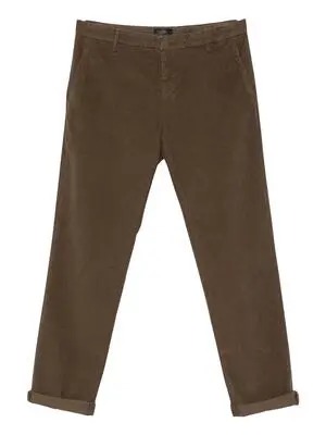 DONDUP Tailored Stretch Cotton Trousers - Brown
