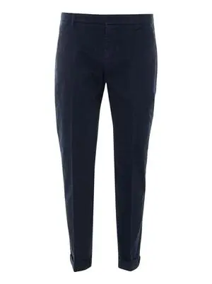DONDUP DONDUP Tailored Stretch Cotton Trousers Navy