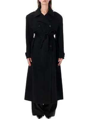 THE FRANKIE SHOP THE FRANKIE SHOP Double-Breasted Belted Wool-Cashmere Coat