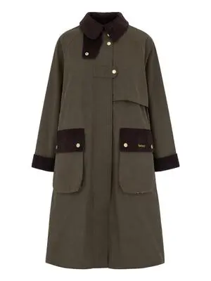 Barbour Longline Corduroy Trimmed Coat - Beech/ancient