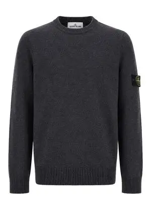 Stone Island Crewneck Wool-blend Sweater - Grey