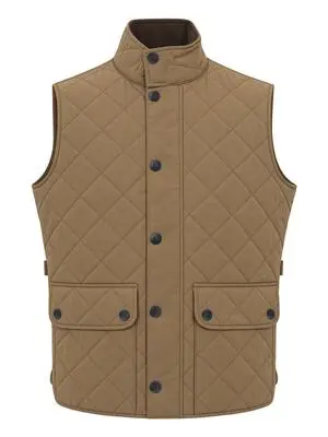 Barbour Barbour Quilted Puffer Vest With Snap Front Sandstone