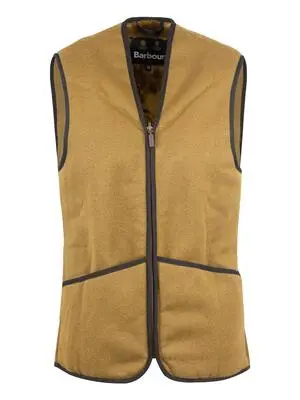 Barbour Barbour Zip-Front Fleece Vest With Stand Collar Brown
