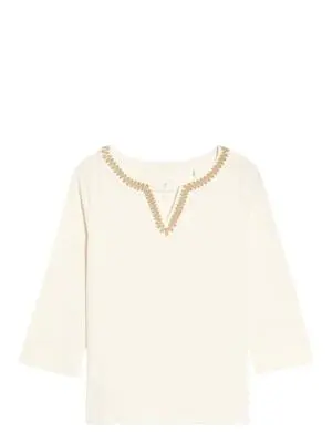 TOMMY BAHAMA Tommy Bahama Ashby Isles Soutache Split Neck Top