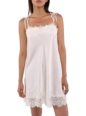 Flora Nikrooz Celeste Lace Trim Chemise - Ivory