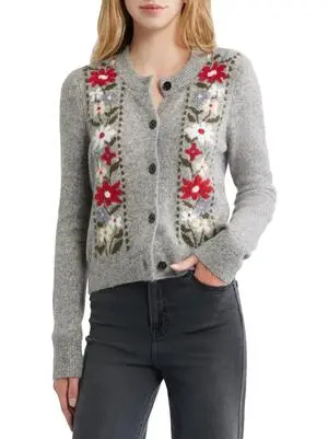 RAILS Rails Millie Embroidered Wool Blend Cardigan