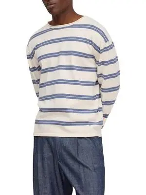 Nn07 Sailor Crew Striped Organic Cotton Sweater - Ivory