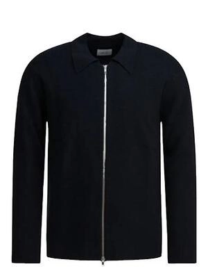 NN.07 Nn.07 Harald Wool Zipper Sweater Blue