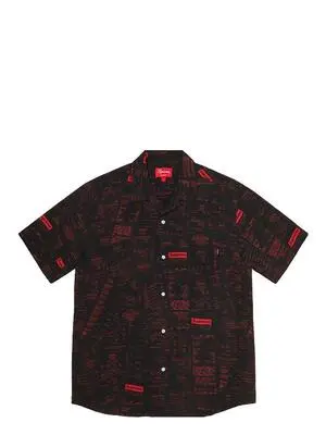 Supreme Receipts Rayon S/s Shirt 'black Red - Black/red
