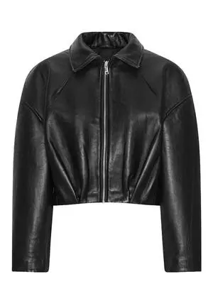 ROTATE BY BIRGER CHRISTENSEN Sheepskin Leather Jacket - Black