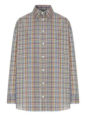 TOTEME Checked Organic Cotton Shirt - Blue