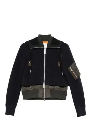 Sacai Navy Layered Bomber Jacket - Black