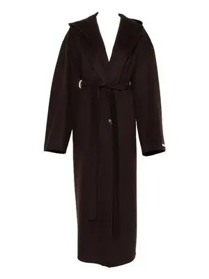 Sportmax SPORTMAX Oversized Hooded Wool Coat Brown