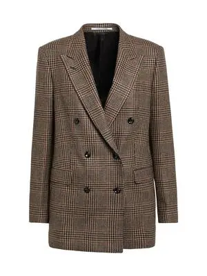 Tagliatore Double-breasted Prince Of Wales Jacket - Brown
