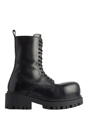 Balenciaga Stomper Boots With Lace-up And Zip Closure - Black