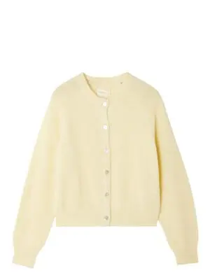 DÔEN DOEN Raglan Sleeve Wool & Alpaca Blend Cardigan Nude