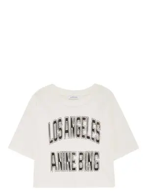 ANINE BING Anine Bing Cropped Logo T-Shirt Cream