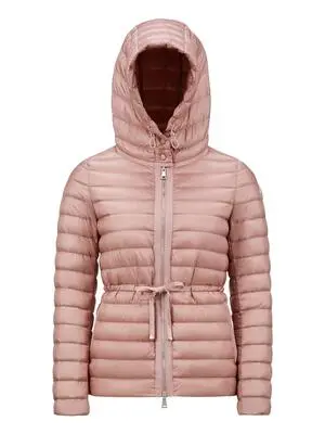 Moncler Raie Short Down Jacket With Drawstring Hood And Waist - Light Pink