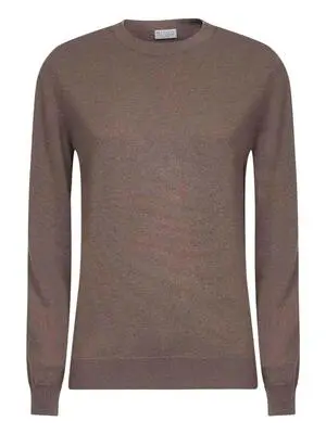 Brunello Cucinelli Brunello Cucinelli Long-Sleeved Crewneck Sweater Brown