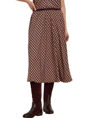 NIC+ZOE Transit Tiles Midi Skirt - Red Multi