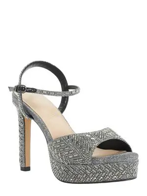 Dune London Dune London Embellished Ankle Strap Platform Sandals Pewter