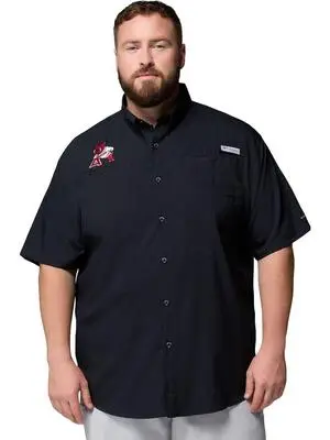 Columbia Arkansas Razorbacks Big & Tall Tamiami Omni-shade Button-down Shirt - Black