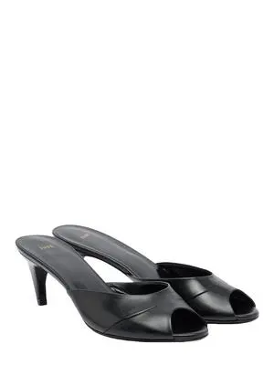 JUDE Cave Leather Mules - Black