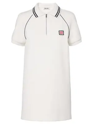 Miu Miu Cotton Piqué Polo Dress - White