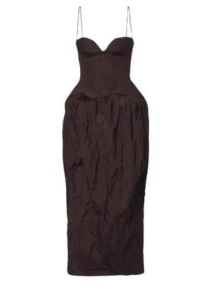 Magda Butrym Gathered Bustier Maxi Dress - Brown