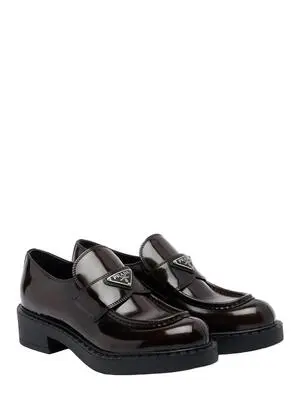 Prada Chocolate Leather Loafers - Brown