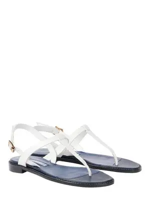 Manolo Blahnik Hata Leather Thong Sandals - White