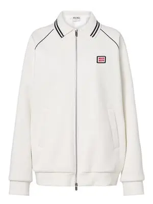 Miu Miu Cotton Piqué Blouson Jacket - White