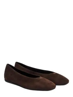 Prada Suede Ballet Flats - Brown