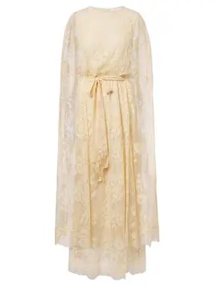 Zimmermann Valiant Caped Lace Maxi Dress - Beige