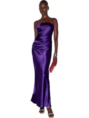 REFORMATION Meshea Silk Strapless Maxi Dress - Purple