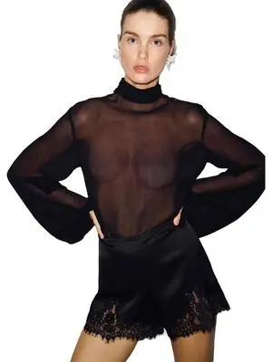 REFORMATION Reformation Velma Blouse Black