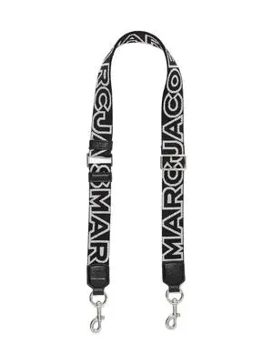 Marc Jacobs The Thin Outline Logo Webbing Strap - Black/silver