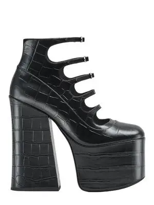 Marc Jacobs Croc Embossed Kiki Ankle Boots - Black