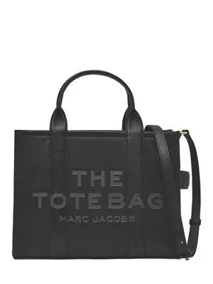 Marc Jacobs The Leather Medium Tote Bag In Black