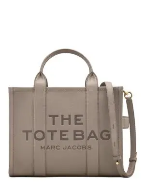 Marc Jacobs The Leather Medium Tote Bag In Cement