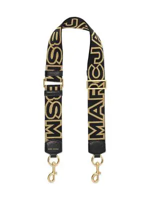 Marc Jacobs The Outline Logo Webbing Strap - Black/gold