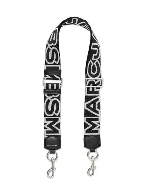 Marc Jacobs The Outline Logo Webbing Strap - Black/silver
