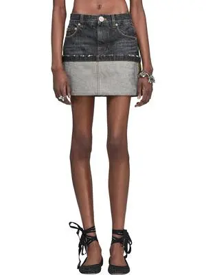 Marc Jacobs Denim Mini Skirt With Cuffed Hem - Asphalt Wash