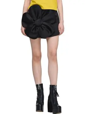 Marc Jacobs Satin Daisy Circle Skirt In Size - Black