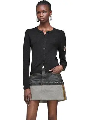 Marc Jacobs Embroidered Patch Cardigan - Charcoal