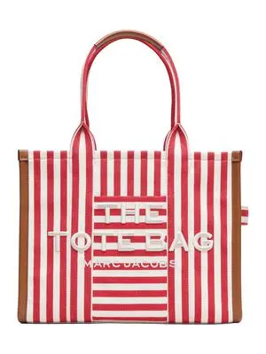 Marc Jacobs The Stripe Canvas Large Tote Bag True Red Multi